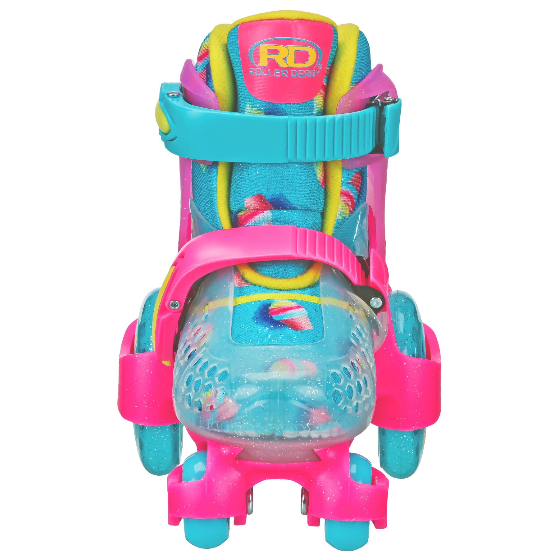 Roller Derby Fun Roll Roller Skates with Protective Gear, Adjustable Sizing, Skates for Beginners, Tri-Pack Protective Gear Included
