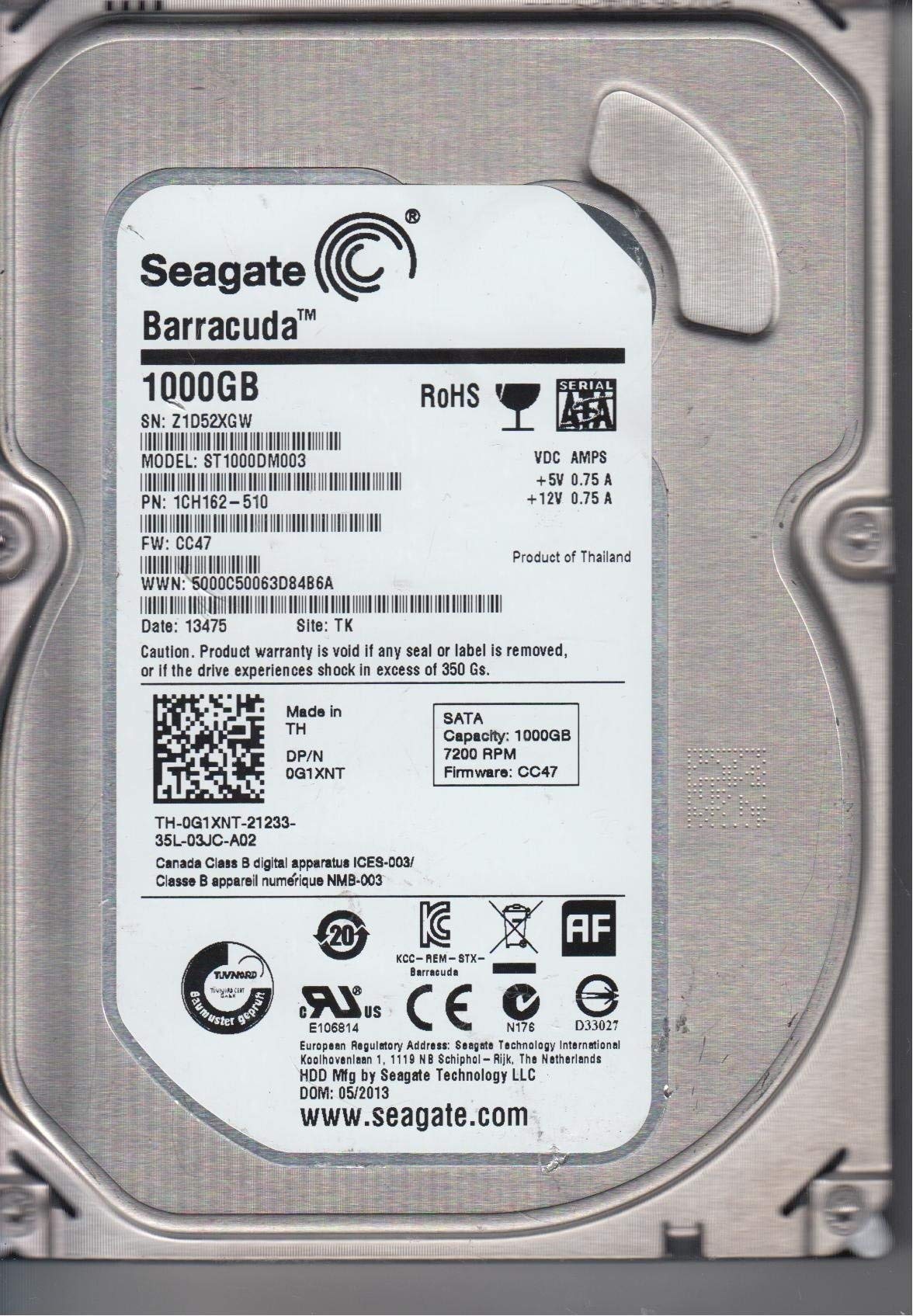Seagate ST1000DM003 1TB 7.2K SATA 3.5 6G HDD