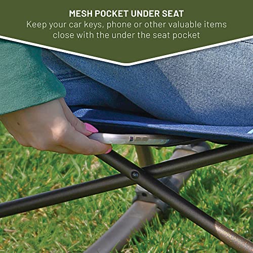 Timber Ridge Capsule Quad Folding Rocker Compact Rocking Camping Chair, 22.83βW x 20.47βD x 18.5β/33.07H, Blue