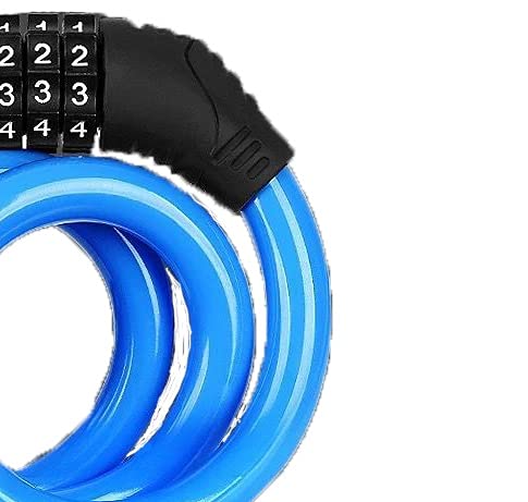 WWWL Bike Lock Bicycle Lock Bike Accessories Theft Spiral Steel Cable Universal Protective Stainless Coil Chain Safe Combination Bike Lock (Color : Blue)