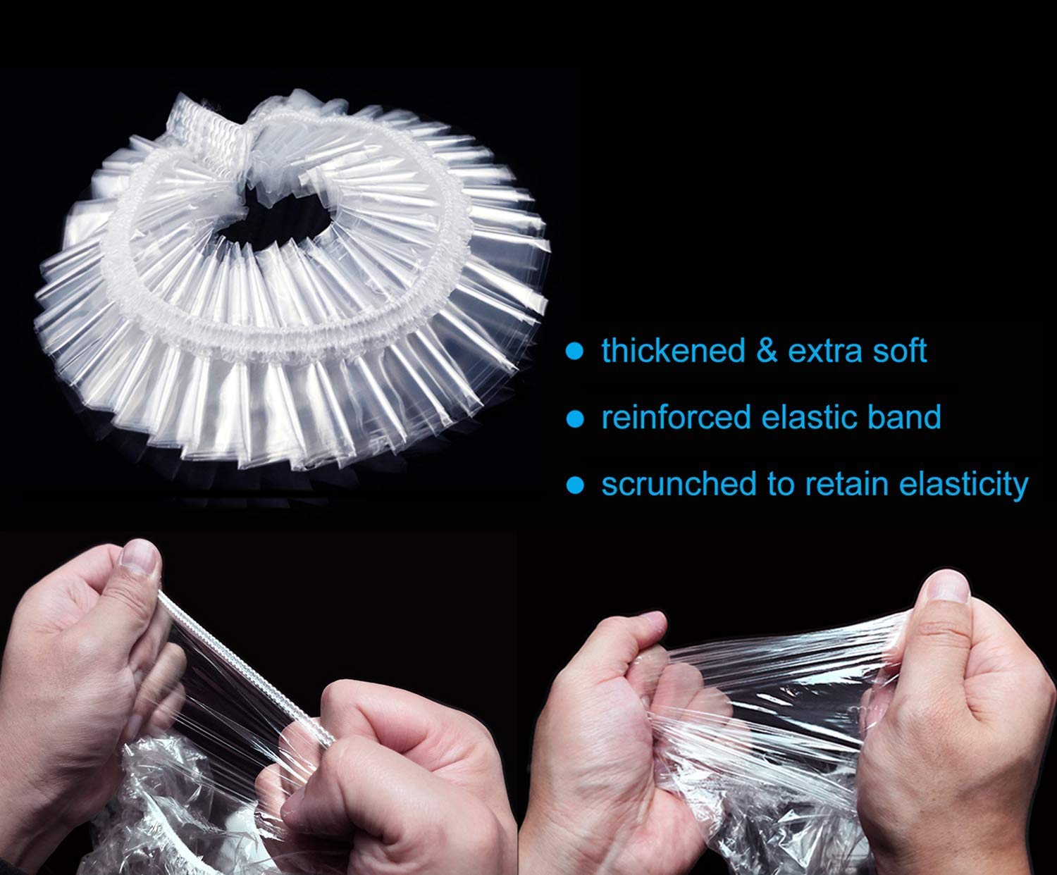 Shower Cap Disposable 120 Pcs Thickening Large Elastic Thick Bath Cap For Women Spa,Hotel,Home Use,Portable Travel and Hair Salon By BAbuGIG (120 Count)