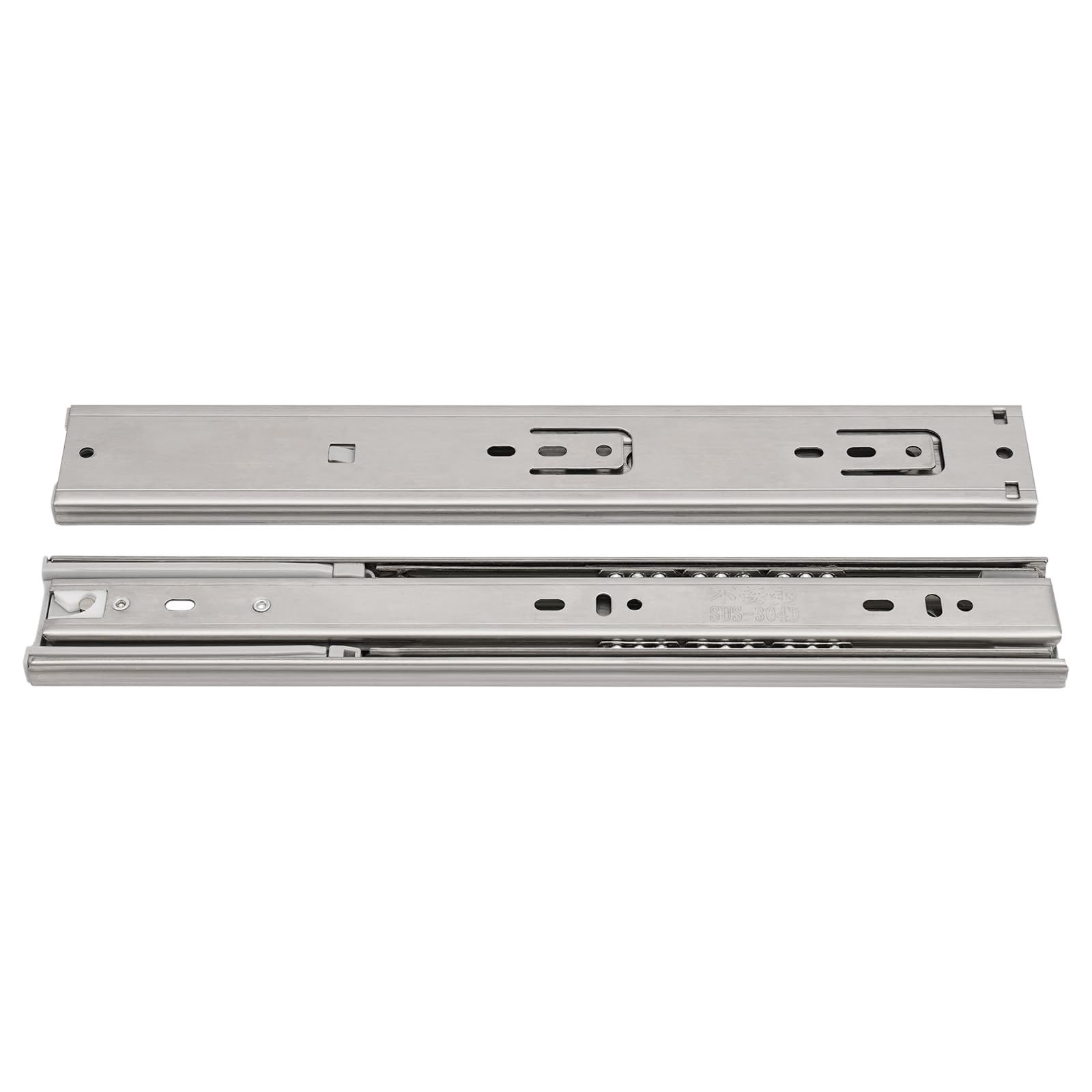 RustyVioum 44 Inch Heavy-Duty Drawer Slides, 3-Fold 1 Pair Heavy Duty 500 lbs Drawer Slides, Heavy-Duty Ball Bearing Full Extension with Lock Easy Install, Silver