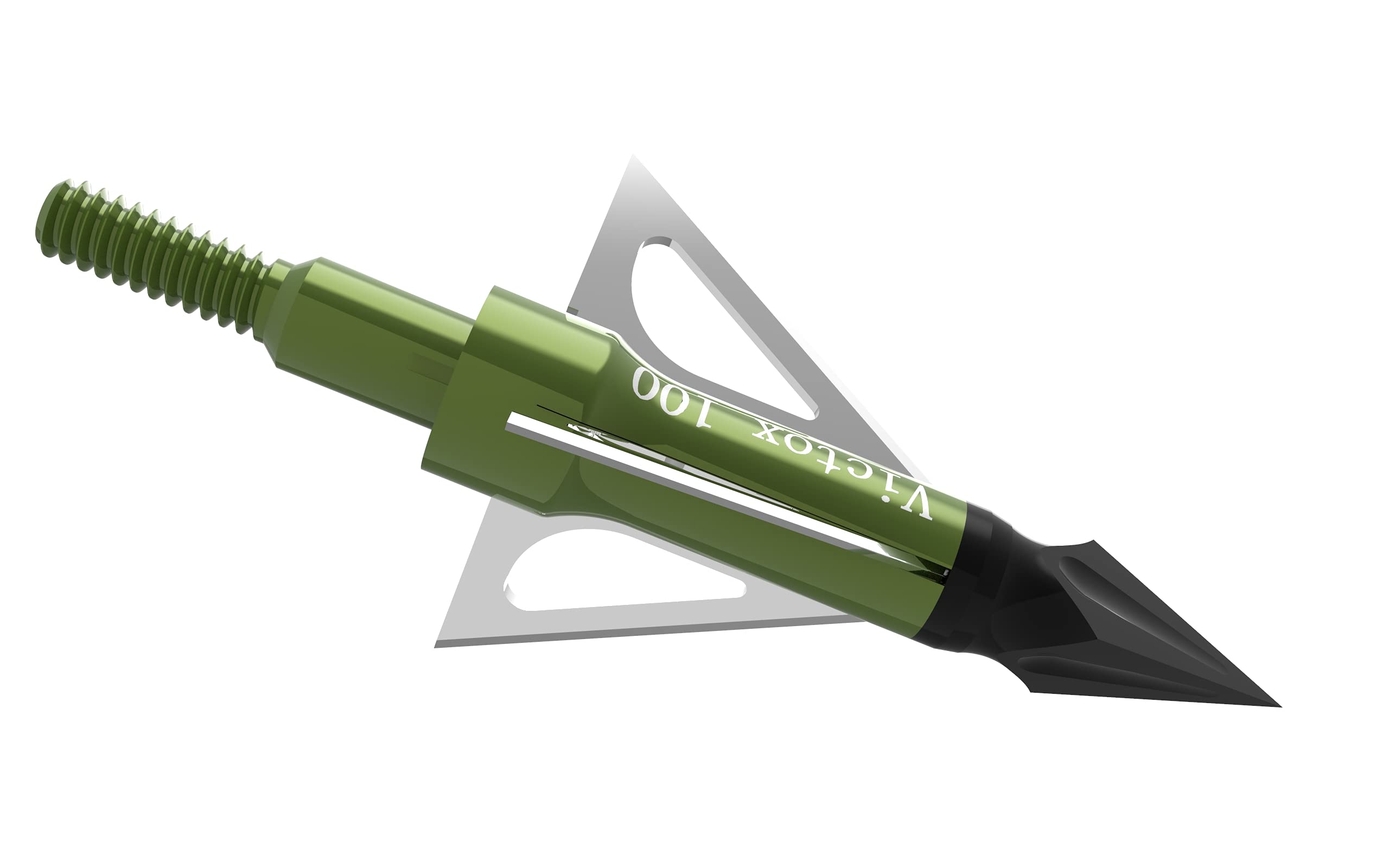 Victox Archery Broadheads 100 Grain 3 Blade Broadhead 1-1/8" Cutting Diameter Bowhunting 100 Grain 3 Pack fit for Compound Bow (Green)