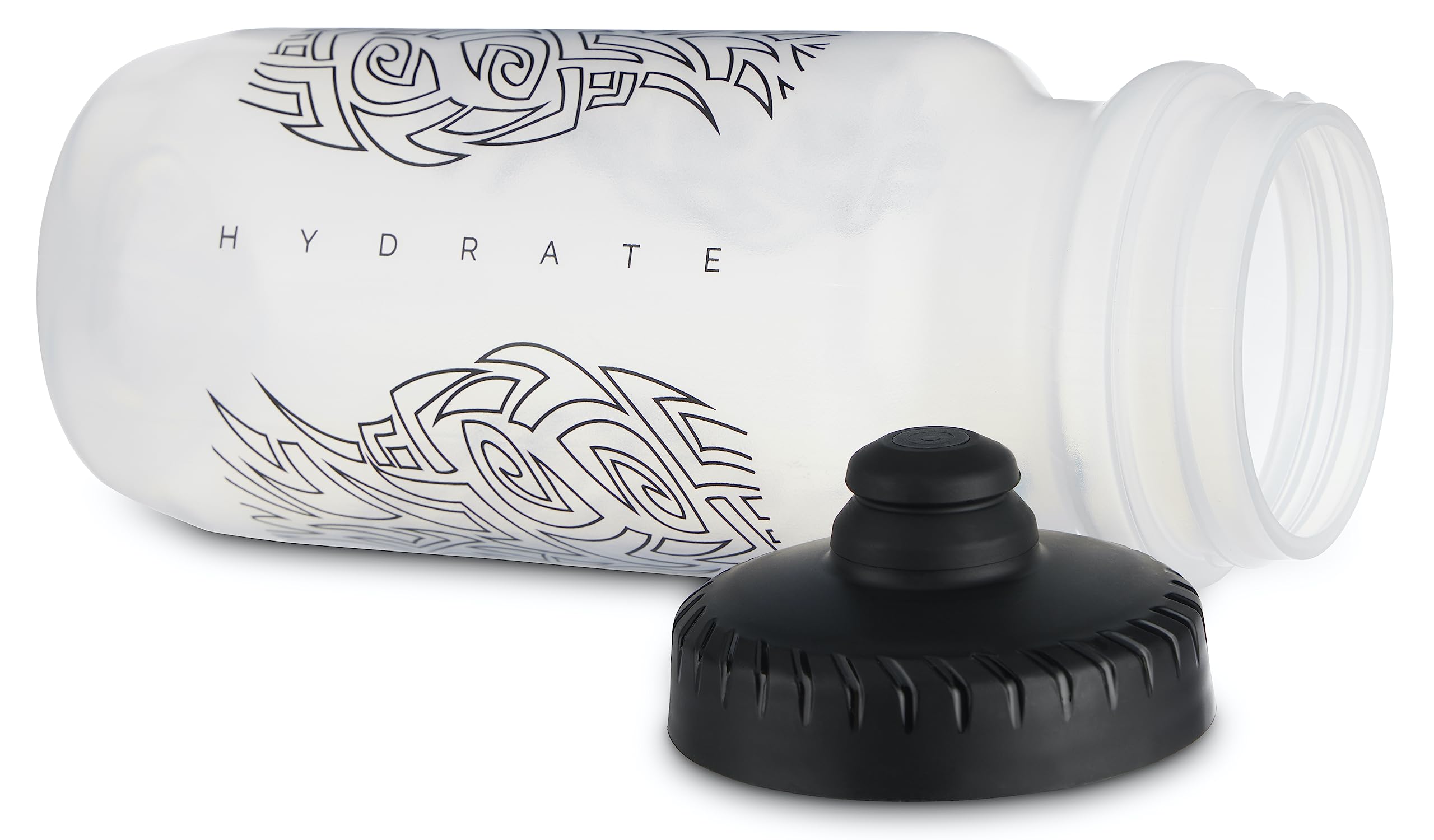 Peakline Sports - 2nd Gen Big Mouth Bike Water Bottle (21 oz) by Specialized Bikes (2-Pack) (Clear / Black)