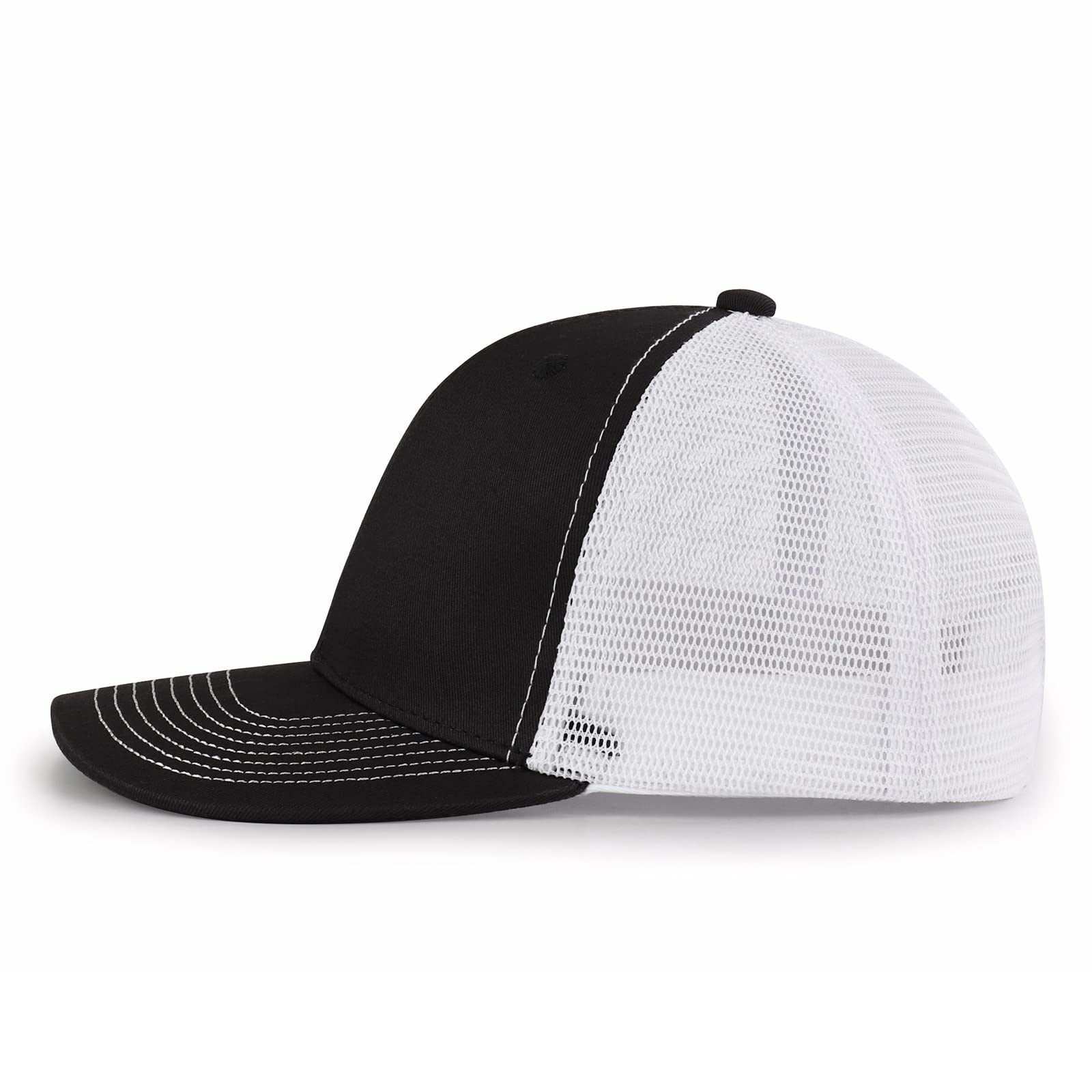 Zoxin 6 Pack Adjustable Snapback Summer Trucker Hats Blank Mesh Back Baseball Caps for Men Women (Black and White)