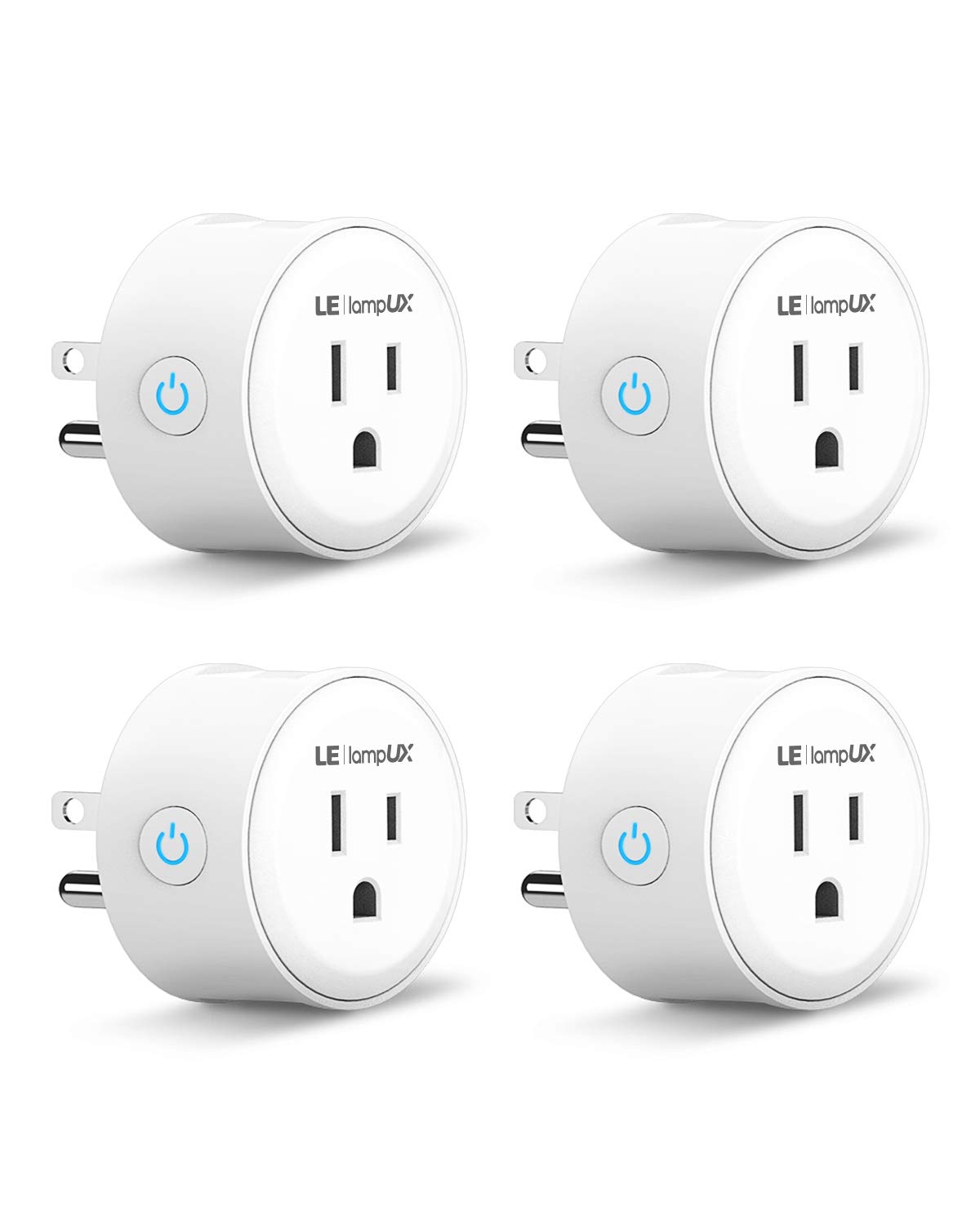 Smart Plug, WiFi Smart Socket, WiFi Outlet Works with Alexa & Google Assistant, Remote Control Your Appliances with App and Voice Command, No Hub Required, 2.4GHz WiFi Only(Pack of 4)