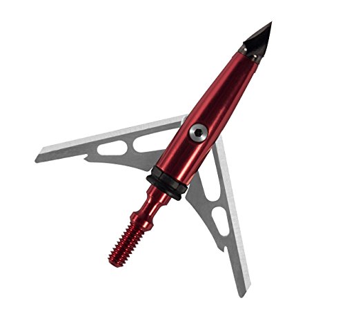 RAGE Chisel Tip 2 Blade Broadhead, 100 Grain with Shock Collar Technology - 3 Pack, Red, Model:65100
