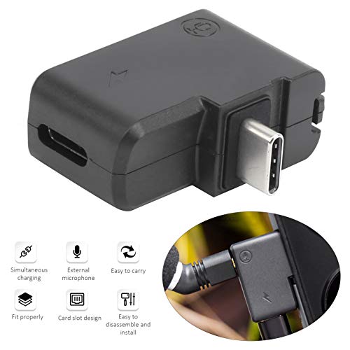 YUUGAA Camera Microphone Adapter, Action Camera Charging Microphone Adapter 3.5MM Audio Adapter for X2
