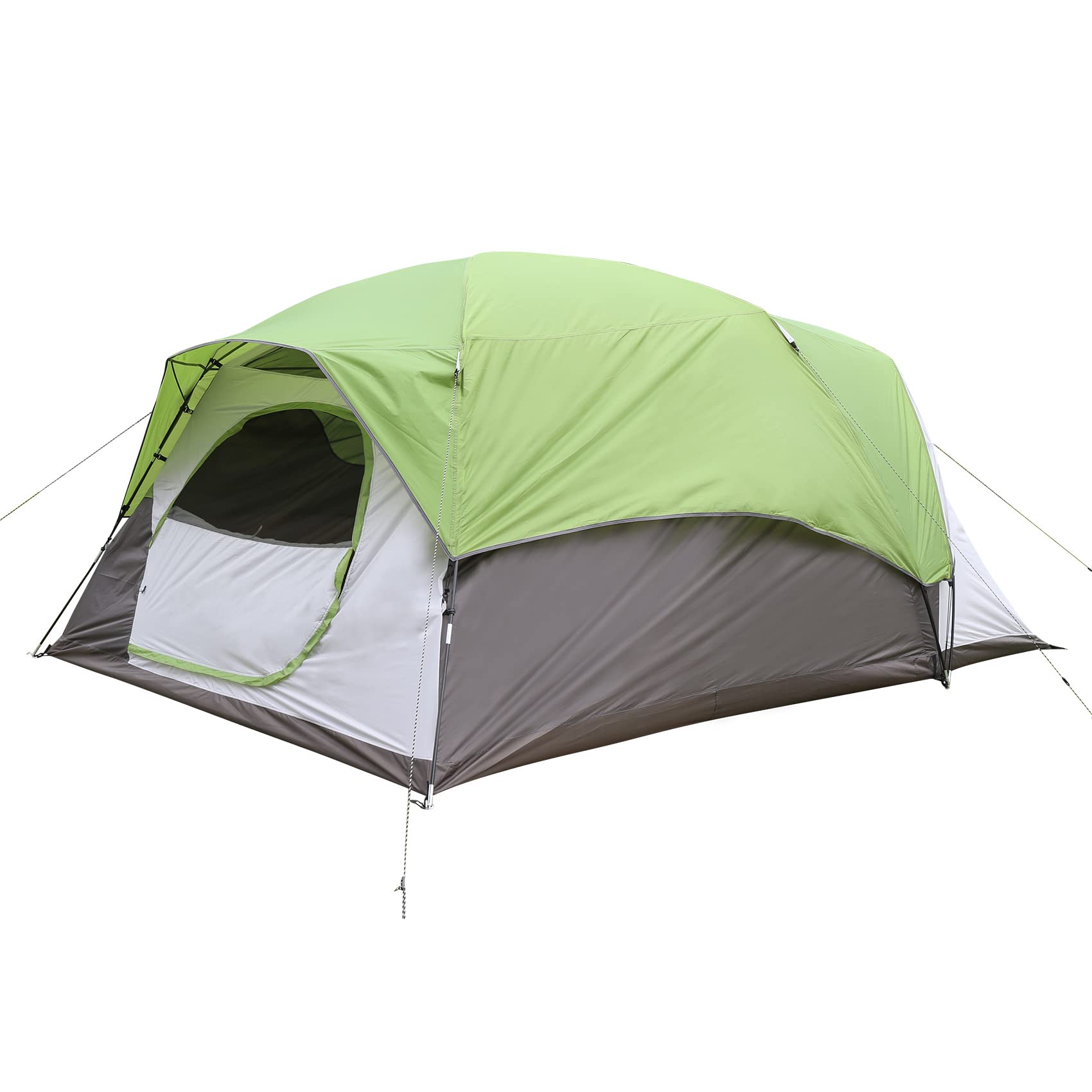 Superrella Outdoor Portable Cabin Camping Tent Double Layer for Family 5-6 Person, Orange Red