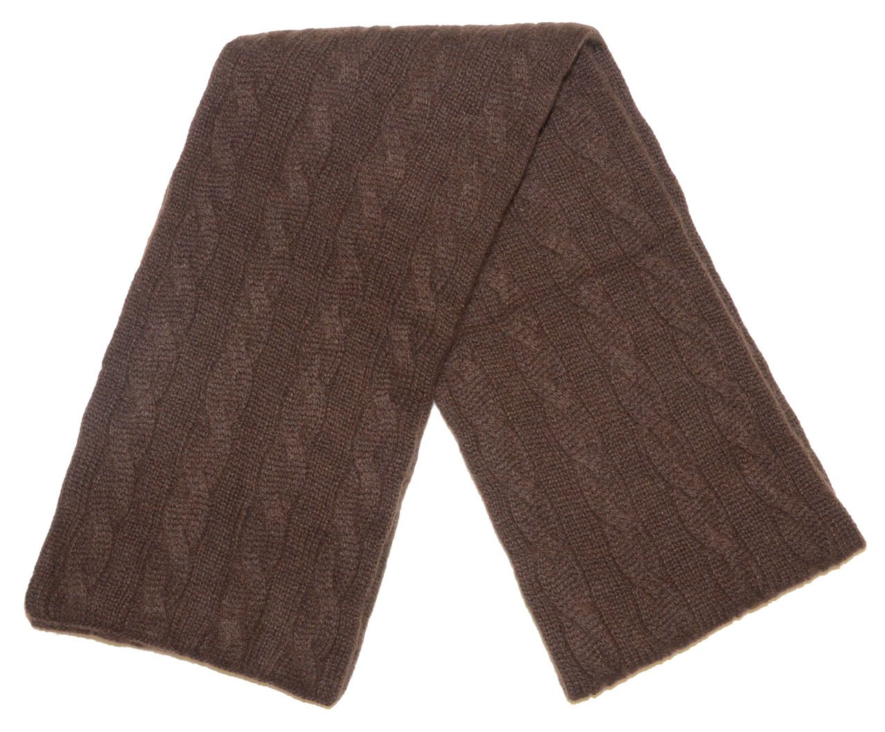 Ralph Lauren Polo Purple Label Mens Women Brown Cable Thick Scarf Cashmere Italy $595