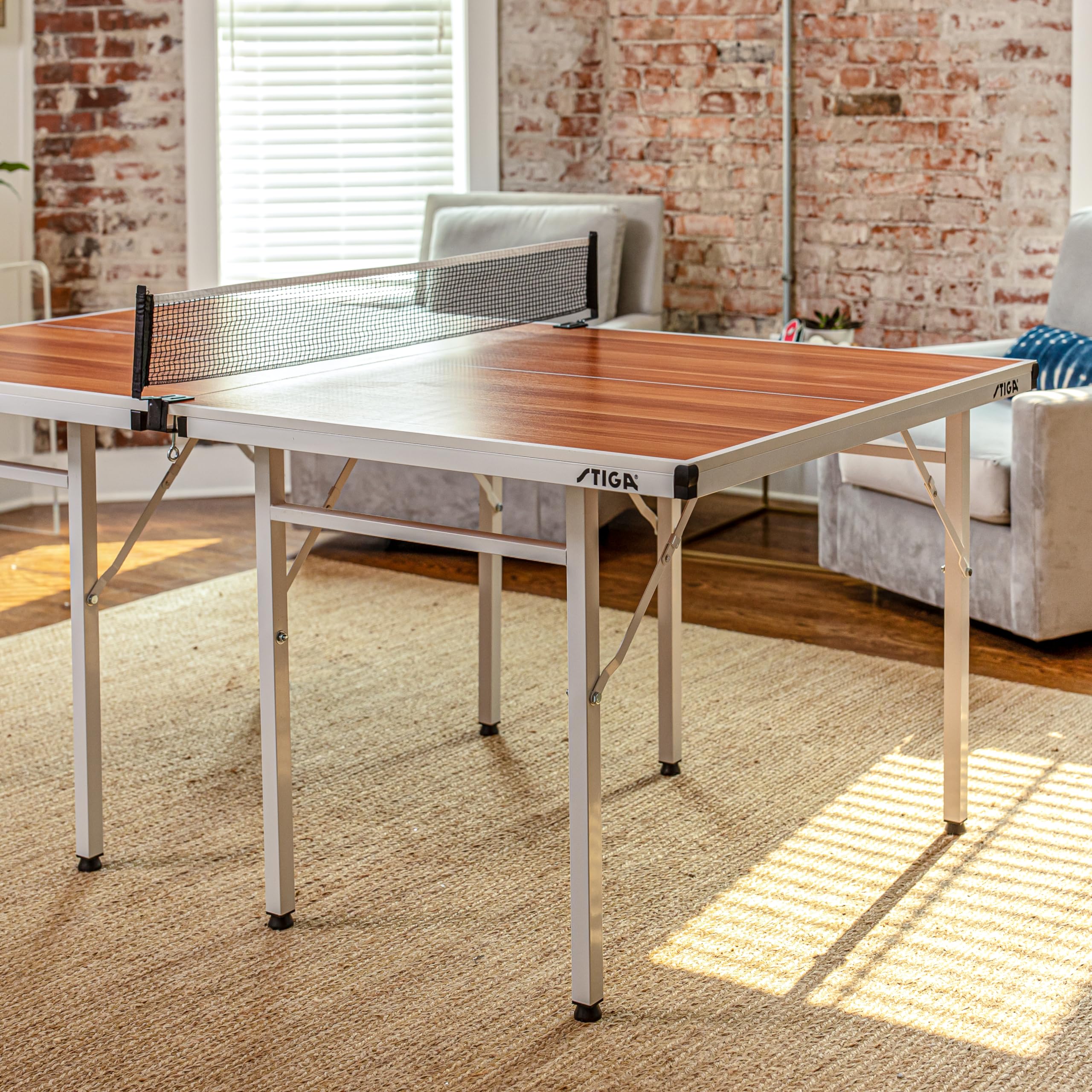 STIGA Space Saver - Mid-Size Portable Table Tennis Table - Compact Storage Fits in Most Closets โ Includes Ping-Pong Net & Post - No Assembly Required