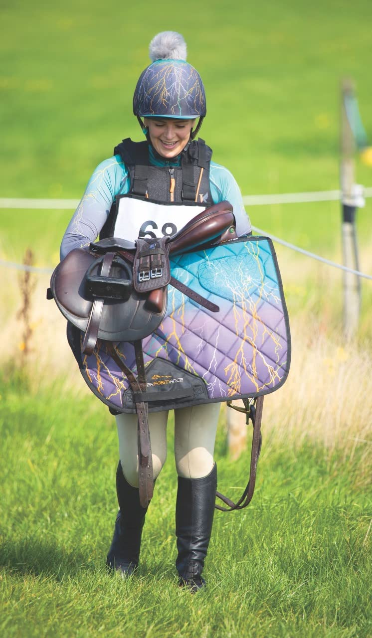 Shires Performance Sport Xc Horse Equine Saddle Cloth Pad Lime Peacock 17-18"