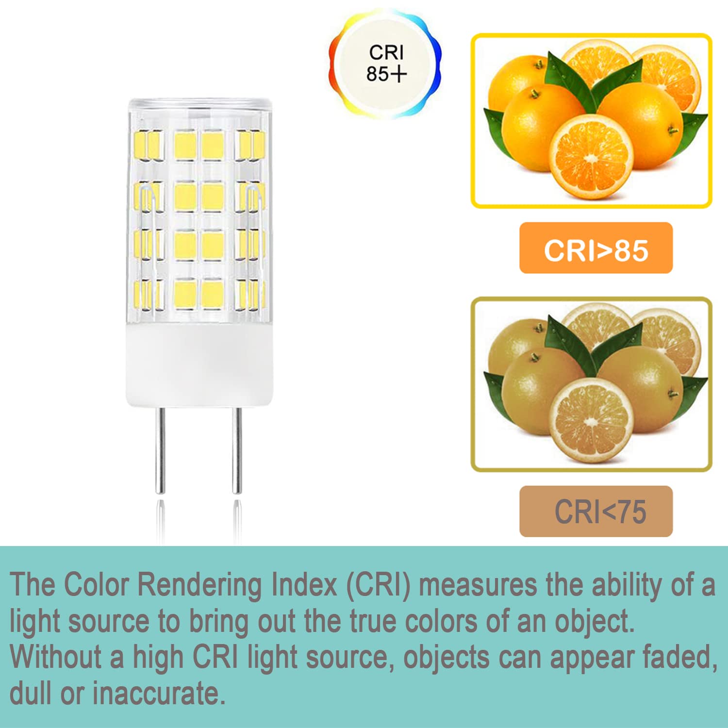ZSSXOLED GY6.35 G6.35 Bi-pin Base LED Bulb 4Watt (35W-40W Halogen Equivalent) AC 12V Non-Dimmable No-Flicker 400 Lumen 360°Beam Angle 3000K Warm White (4-Pack)