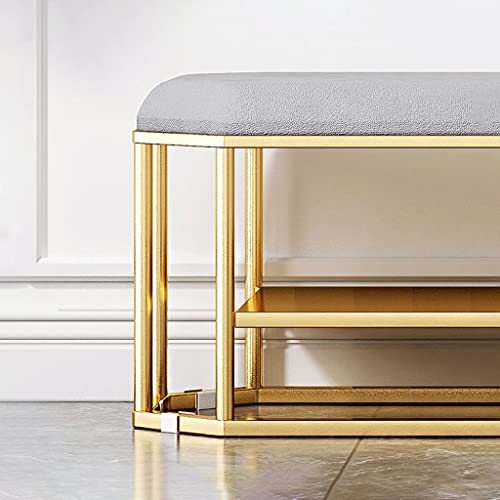 PONNYC Classic Home Shoe Rack Bench Double-Layer Shoe Changing Stool Entrance Shoe Cabinet Suitable for Living Room Entrance Corner Corridor
