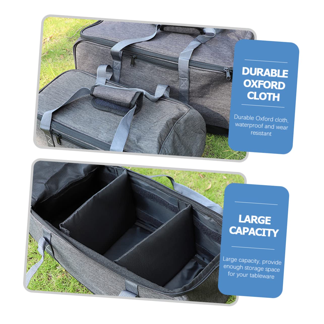 VALICLUD Outdoor Storage Bag Fine China Storage Containers Frying Pan with Lid Container with Lid Utensil Bag Outdoor Stove Snack Bar Organizer Flatware Storage Large Barbecue Oxford Cloth