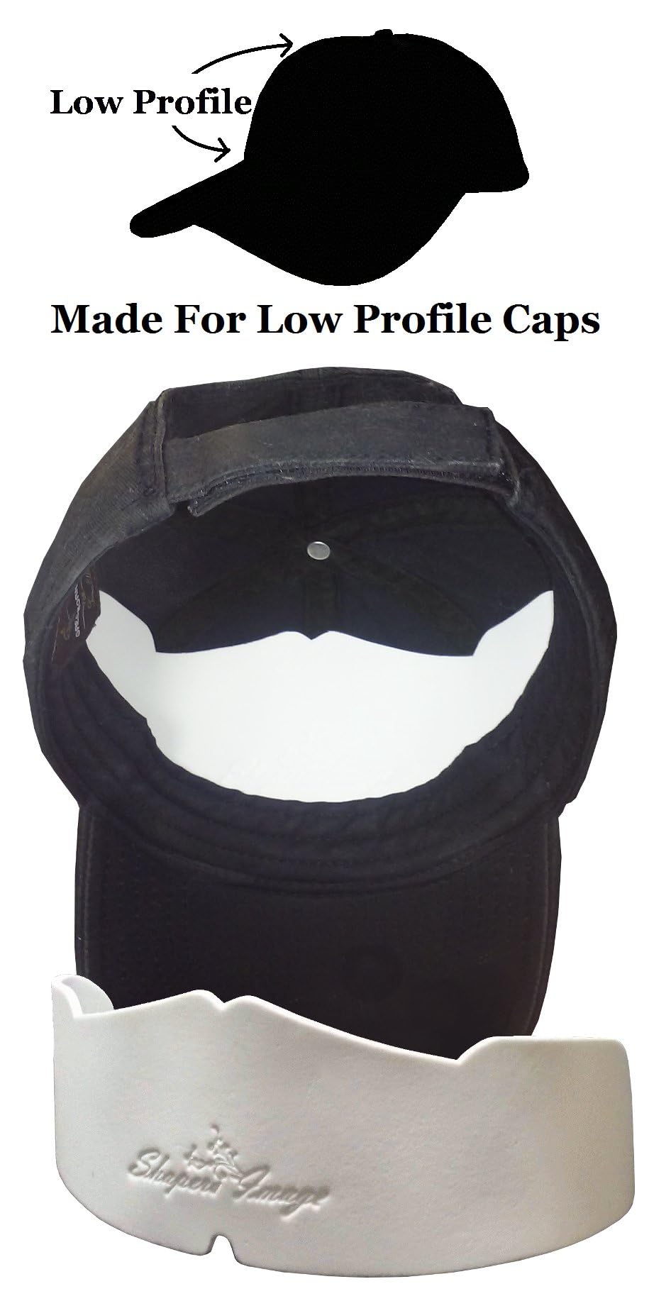 Shapers Image Cap Pro Baseball Crown Insert for Low Profile Fitted, Dad Caps and Snapback (3 Count, White)
