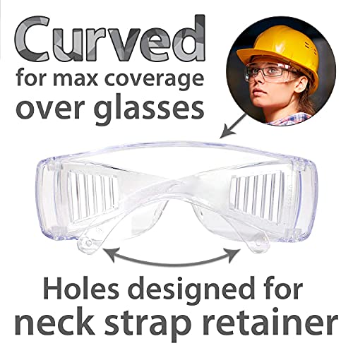 SAFE HANDLER BISON LIFE Diamont Vented Over Glasses Safety Glasses 1 PAIR | Meets ANSI Z87.1, Impact Resistant Polycarbonate Lens (1 Pair)