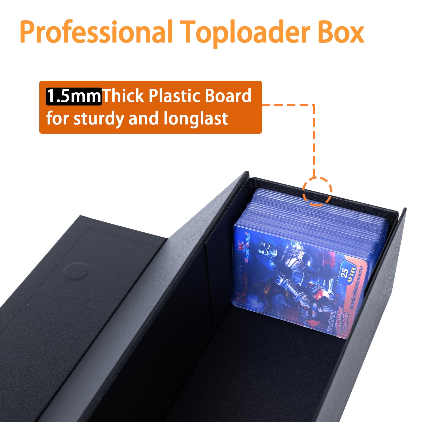 SFSOC 1 Pack Trading Card Storage Box With 5PCS Dividers,Sports Card Storage Boxes,Card Storage Box,Toploader Storage Box,Toploader Hobby Box,Trading Card Holder For 900 Cards or 200 Toploaders