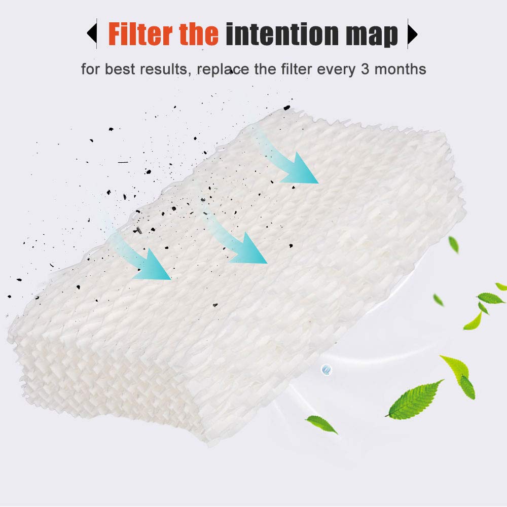 SaferCCTV WF813 Humidifier Filters, Replacement Humidifier Wick Filters Compatible with ReliOn WF813 HC832, DH-830 / DH830 Series Cool Moisture Humidifier (3pc)