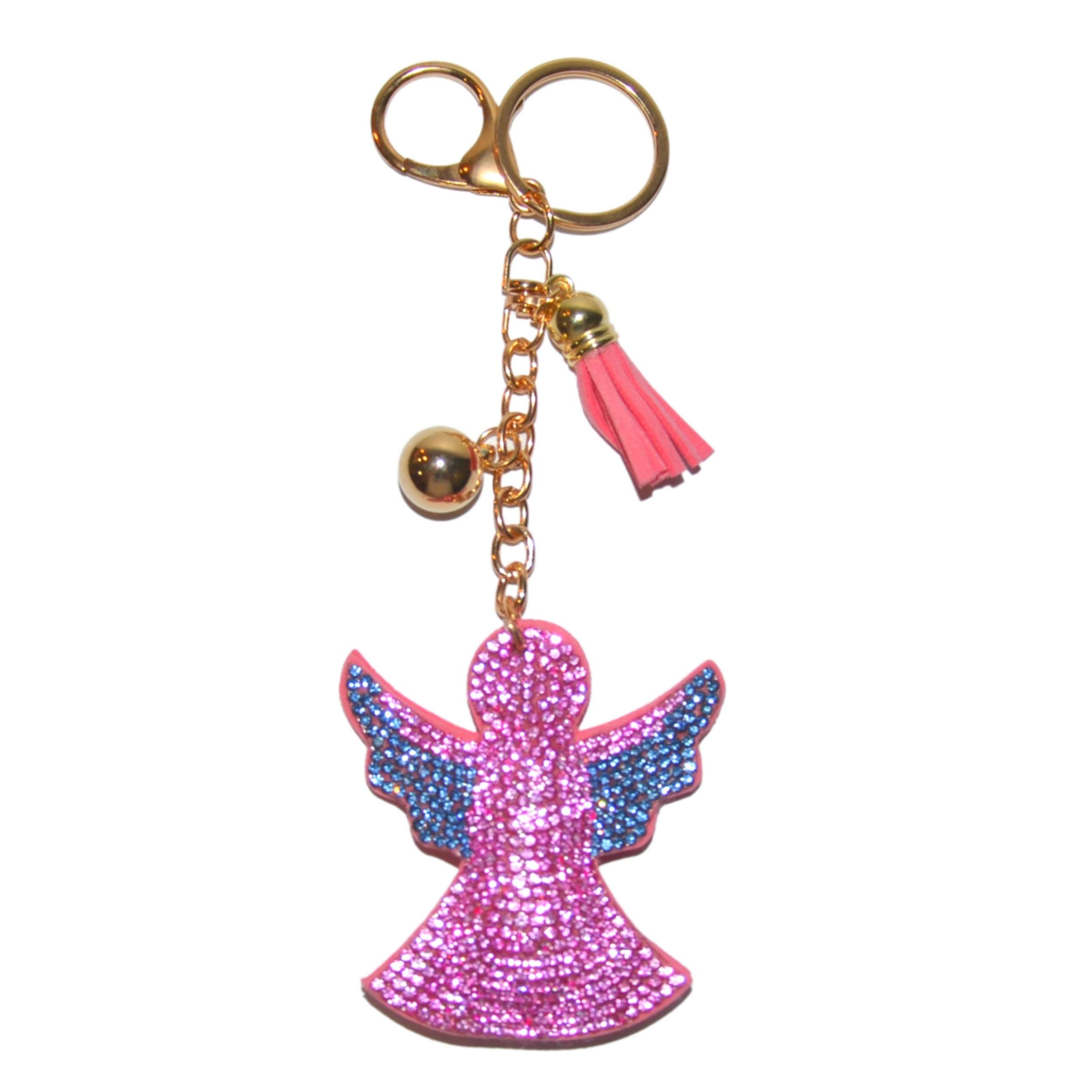 Popfizzy Blue Dolphin Keychain, Bling Backpack Charm, Rhinestone Bag Charms, Crystal Keyring Key Fob