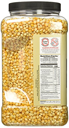 Organic Popcorn Kernels - 7lbs Resealable Bulk Jug of Gourmet Popping Corn for Microwave, Stovetop, and Popper Machines by Great Northern Popcorn