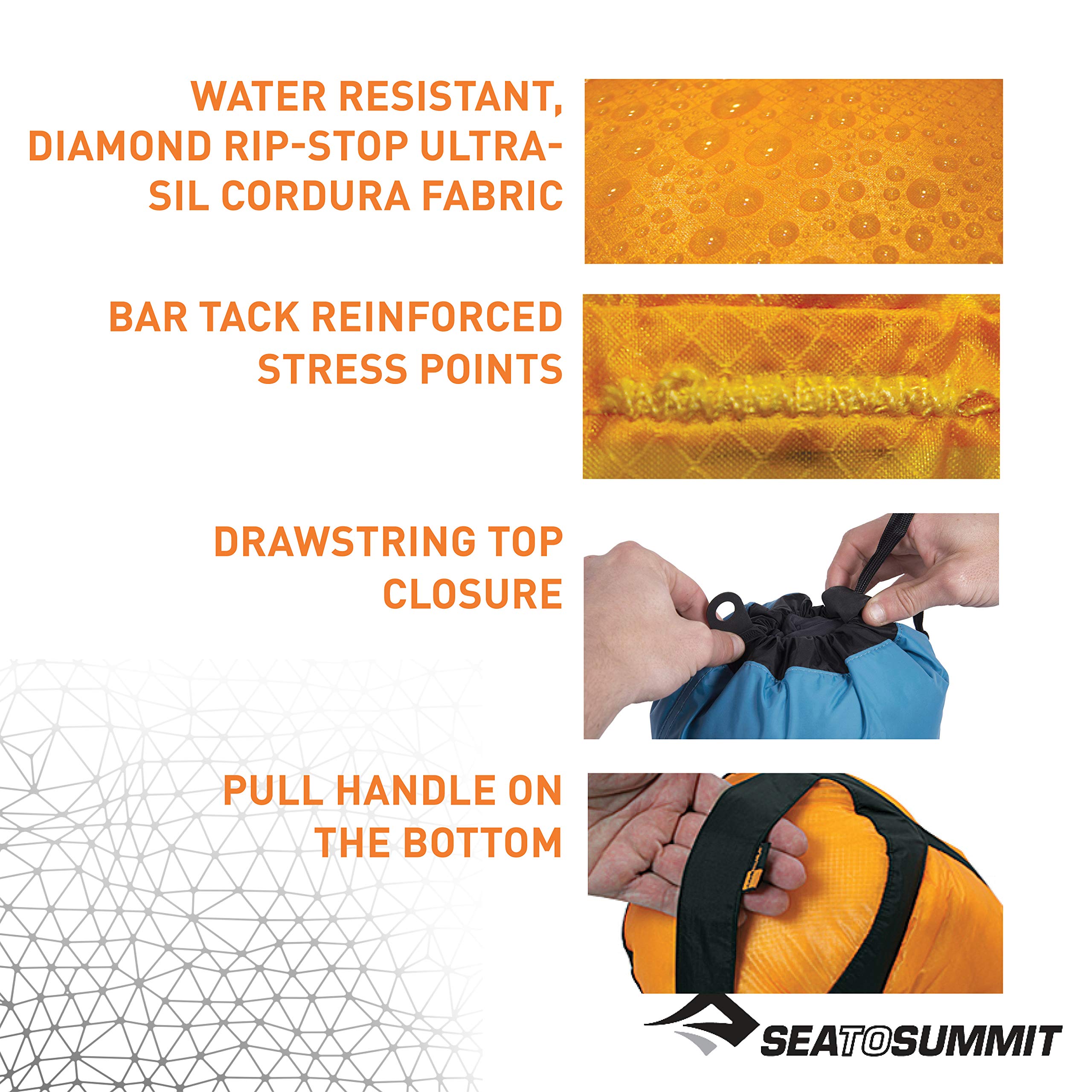 Sea to Summit Ultra-SIL Compression Sack, Ultralight Outdoor and Travel Storage, Large / 20 Liter, Yellow