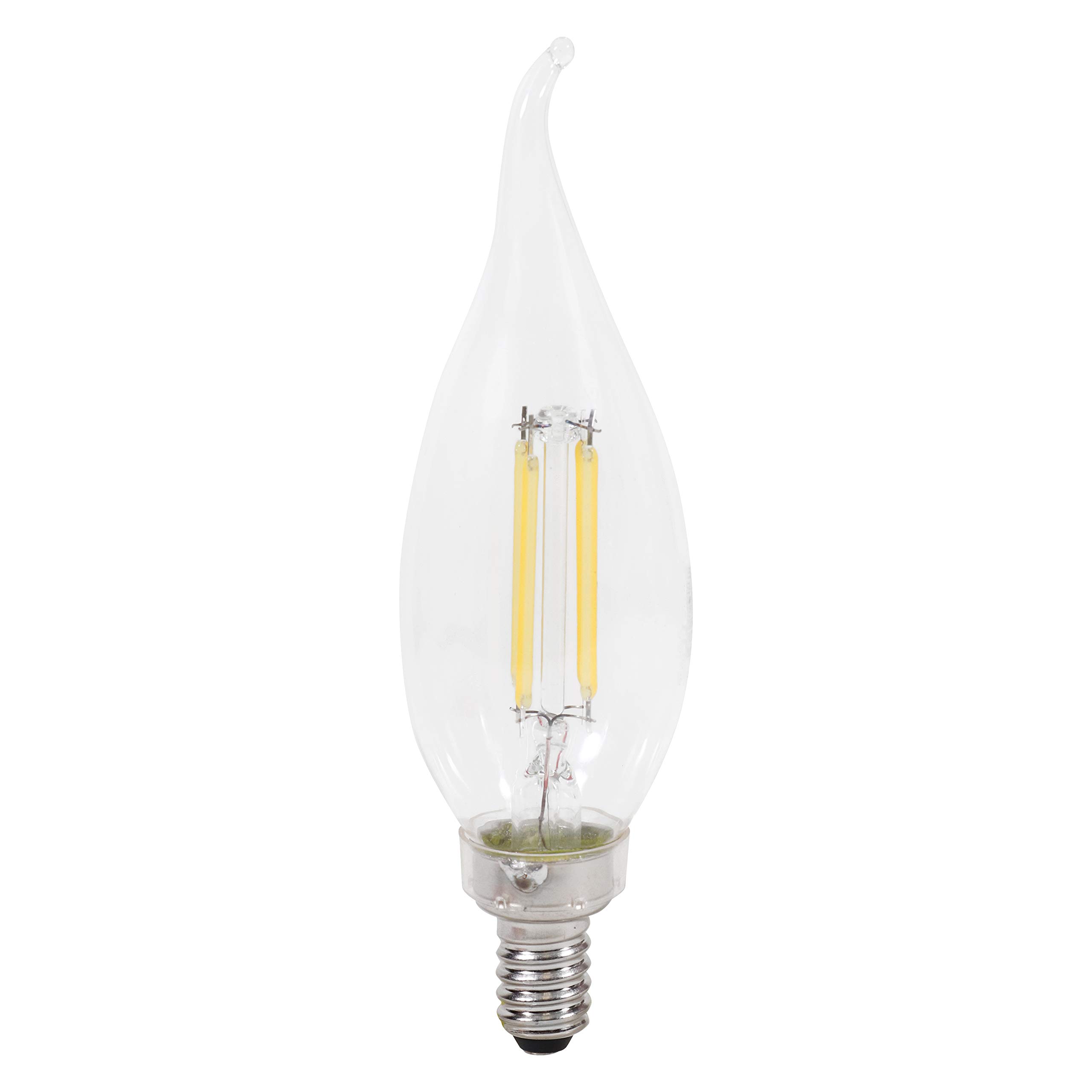 SYLVANIA LED TruWave Natural Series Décor B10 Light Bulb, 40W Equivalent, Efficient 4W, Candelabra Base, 350 Lumens, Dimmable, Clear 5000K, Daylight (40791), 2 Pack,Soft White