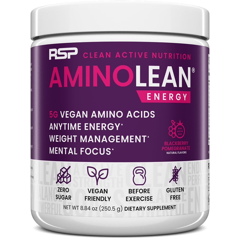RSP NUTRITION AminoLean Pre Workout Powder, Amino Energy with Vegan BCAA Amino Acids & Natural Caffeine, Preworkout Boost for Men & Women, Summer Rocket Pop