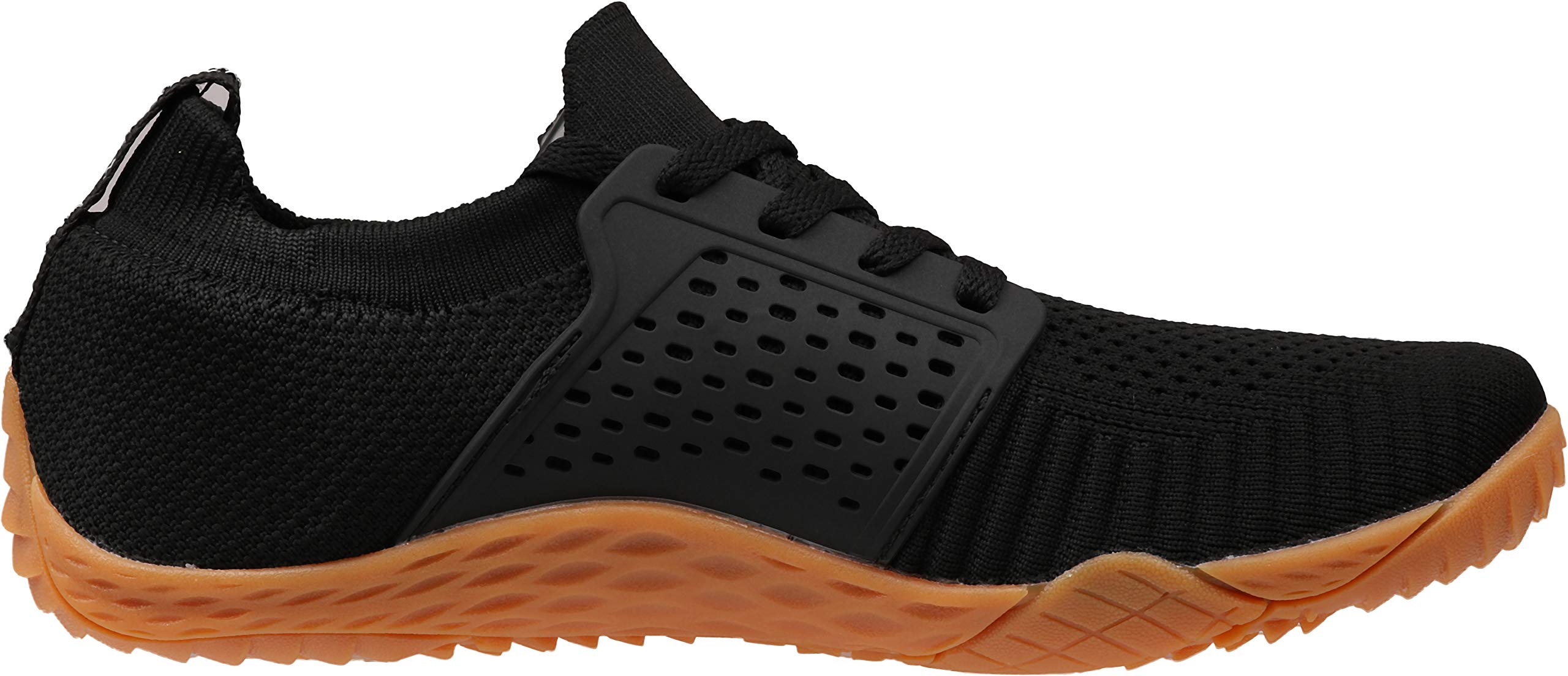 WHITIN Women's Low Zero Drop Shoes Minimalist Barefoot Trail Running Size 7.5-8 Female Wide Toe Box Lightweight Comfort Fitness Sneaker Black/Gum 38