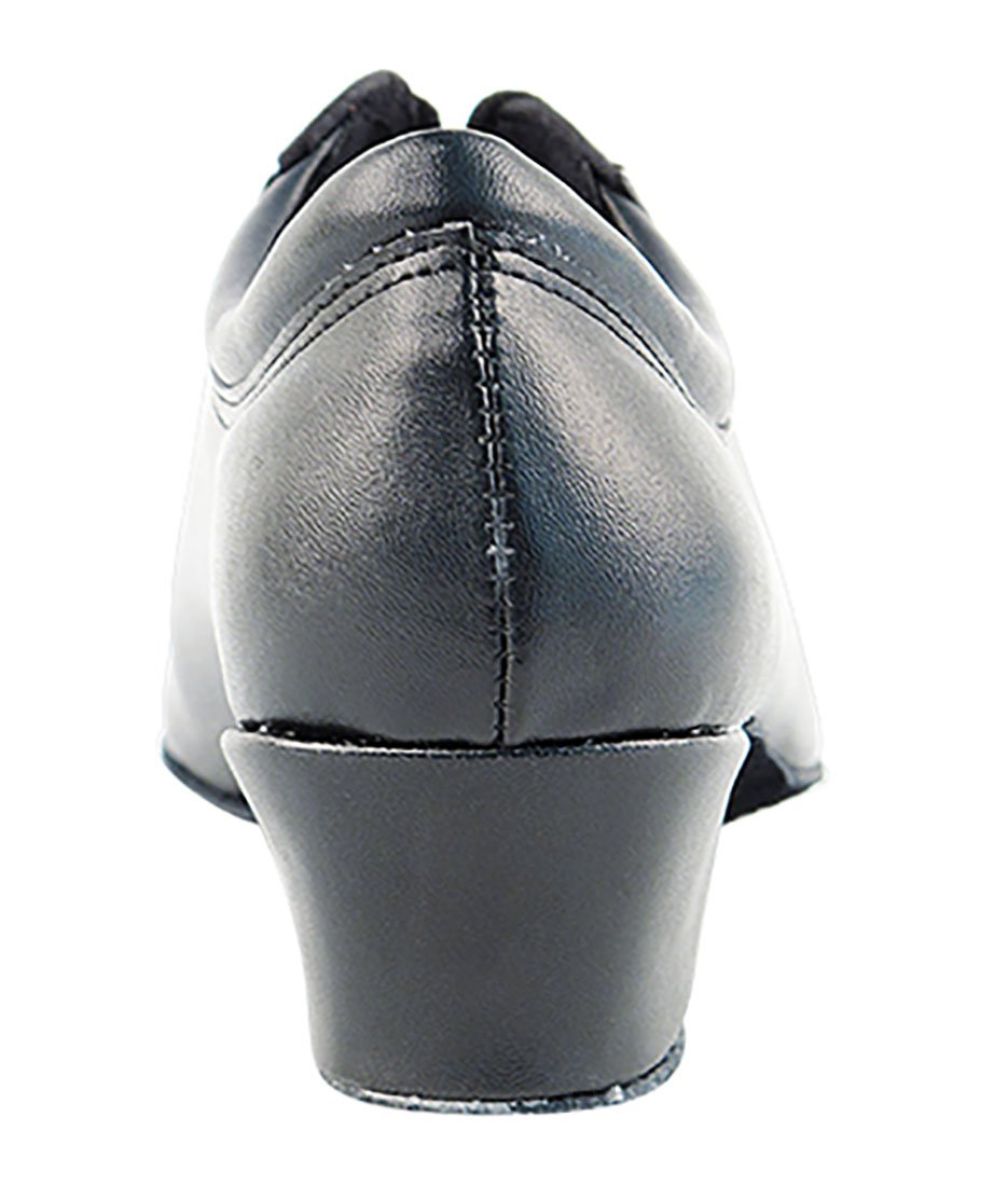 Very Fine Dance Shoes - Ladies Practice, Cuban Low Heel Ballroom Dance Shoes - 2601-1.5-inch Heel and Foldable Brush Bundle - Black Leather - 9