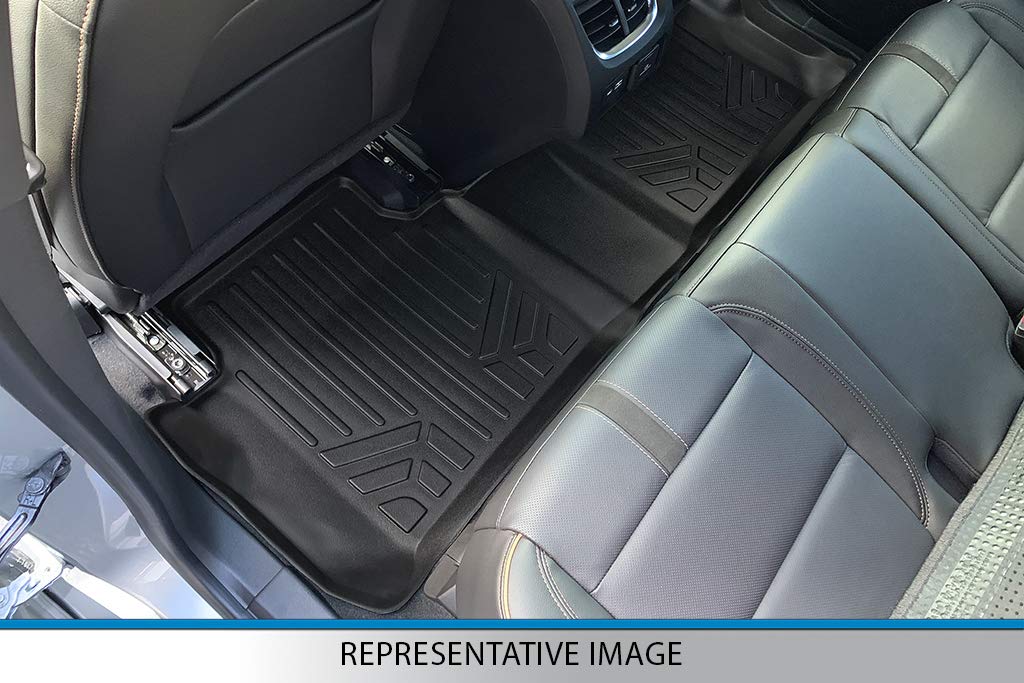SMARTLINER Custom Fit Floor Mats 2 Row Liner Set Black for 2015-2016 Ford Explorer Without 2nd Row Center Console
