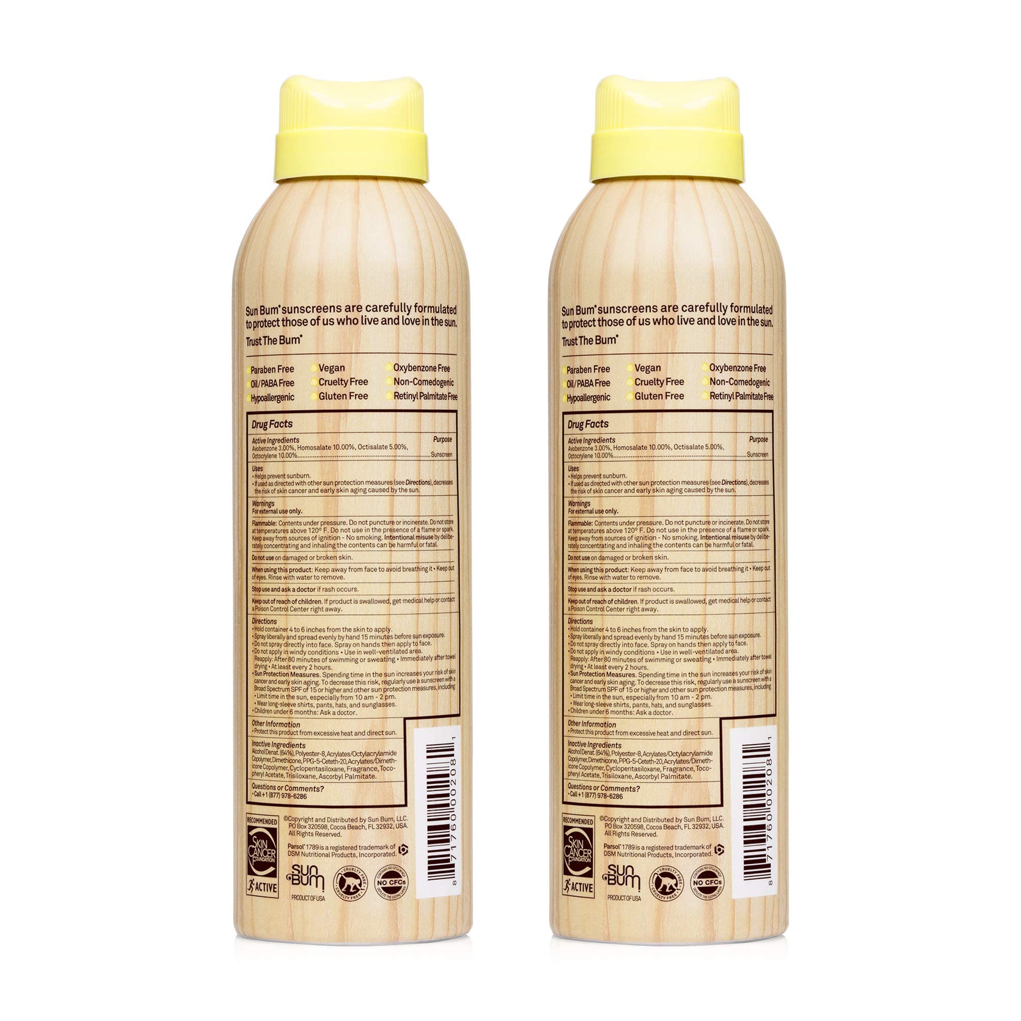 Sun Bum Sun Bum Original Spf 70 Sunscreen Spray Vegan and Reef Friendly (octinoxate & Oxybenzone Free) Broad Spectrum Moisturizing Uva/uvb Sunscreen With Vitamin E 2 Pack