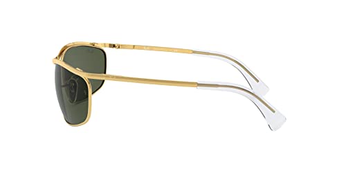 Ray-Ban RB3119 Olympian Rectangular Sunglasses, Gold/G-15 Green, 62 mm