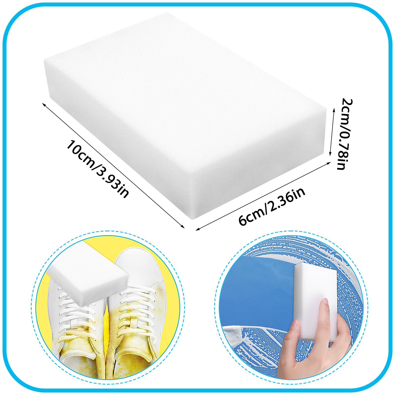 Sibba 8 Pack Magic Cleaning Sponges, Long Lasting Melamine Sponge, High Density Nano Sponge for Dish, Multi-Functional Cleaning Sponge Eraser for Kitchen, Furniture, Bathroom & Shoes