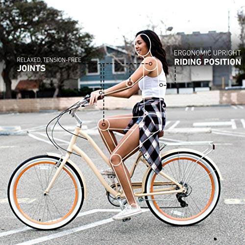 sixthreezero EVRYjourney Women's 1/3/7/21 Speed Step-Through Hybrid Cruiser Bicycle, 26"/24" Wheels, Multiple Colors
