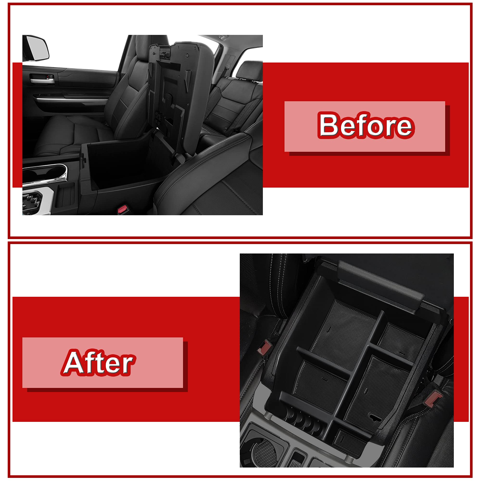 YIZBAP Center Console Organizer Replacement for 2015-2020 Ford F150, Center Console Organizer Table Tray Armrest Acc
