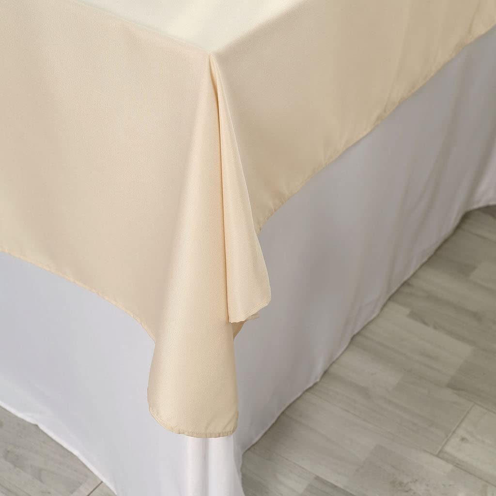 Tableclothsfactory 70" Square Linens Beige Wholesale Linens Polyester Square Linen Tablecloth for Wedding Banquet Party Restaurant