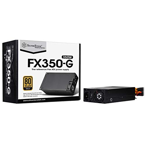 SilverStone Technology 350 Watt Flex ATX Power Supply with Fixed Cables and 80 Plus Gold with 6Pin PCIe Connector SST-FX350-G-USA, Black(Lead-Free Paint)
