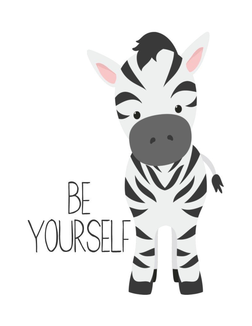 Safari Animals Motivational Nursery Art Print Set of 4 - Elephant Giraffe Zebra Lion - Multiple Sizes