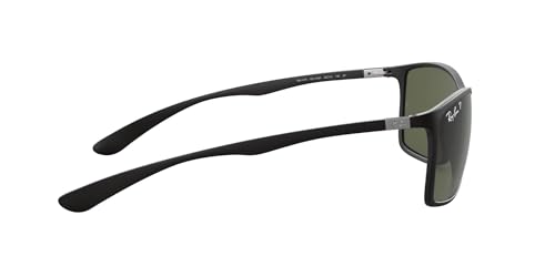 Ray-Ban Men's RB4179 Liteforce Square Sunglasses, Matte Black/Polarized Green, 62 mm + 1