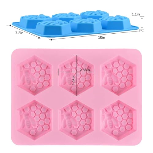 SJ Silicone Soap Molds, Rectangle & Oval, 6-Cavity Silicone Molds 2 Pcs