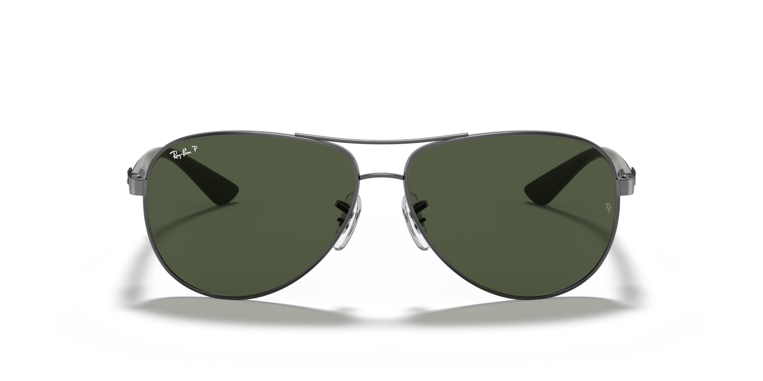 Ray-Ban Men's RB8313 Carbon Fiber Aviator Sunglasses, Gunmetal/Polarized Dark Green, 58 mm