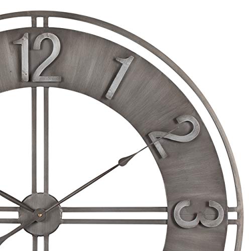 Studio Designs Home - REDEFINING MODERNDESIGN Industrial Loft 30 Inches Metal Wall Clock, 30" (Brushed Steel) (73003)