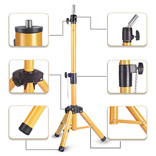 Smilco Wig Stand Tripod Mannequin Head Stand, Adjustable Heavy Duty Wig Head Stand for Cosmetology Hairdressing Training
