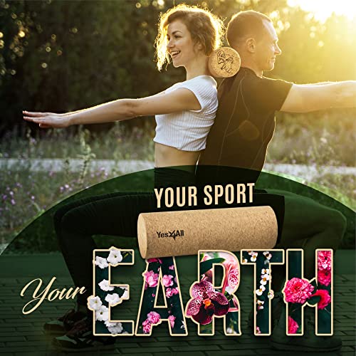Yes4All Cork Massage Muscle Roller Natural Foam Roller 13 inch