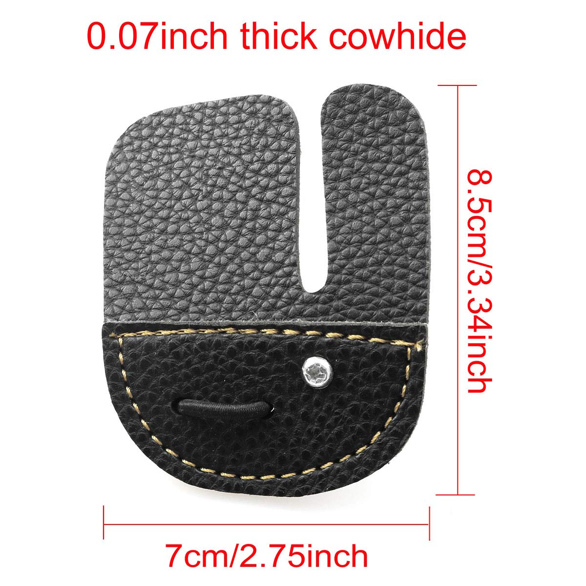 ZRM&E Cow Leather Right Handed Archery Finger Tab for Recurve Bows, Fingers Protector, Shooting Practice Gear, Black