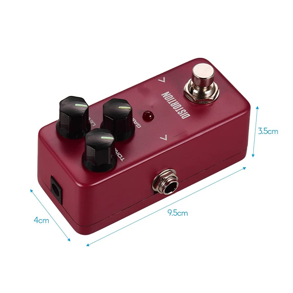 SHYPT Mini Classic Distortion Guitar Effect Pedal Full Metal Shell with True Bypass Guitar Pedal for Guitar Accessories Parts