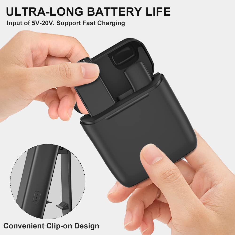 Wireless Lavalier Microphone with Charging Case for iPhone iPad, Mini Lapel Mic for Recording, YouTube, TikTok, Facebook Live Stream, Vlogging - 3 Level Noise Reduction