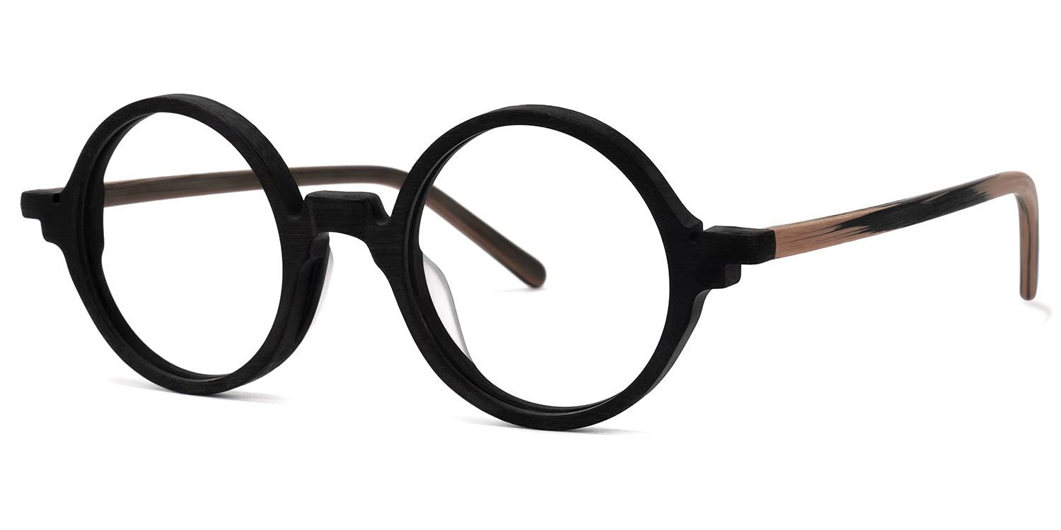 Zeelool Unisex Acetate Vintage Round Glasses Frame with Non-prescription Clear Lens Otto FA0481 (Readers, Reading Glasses)