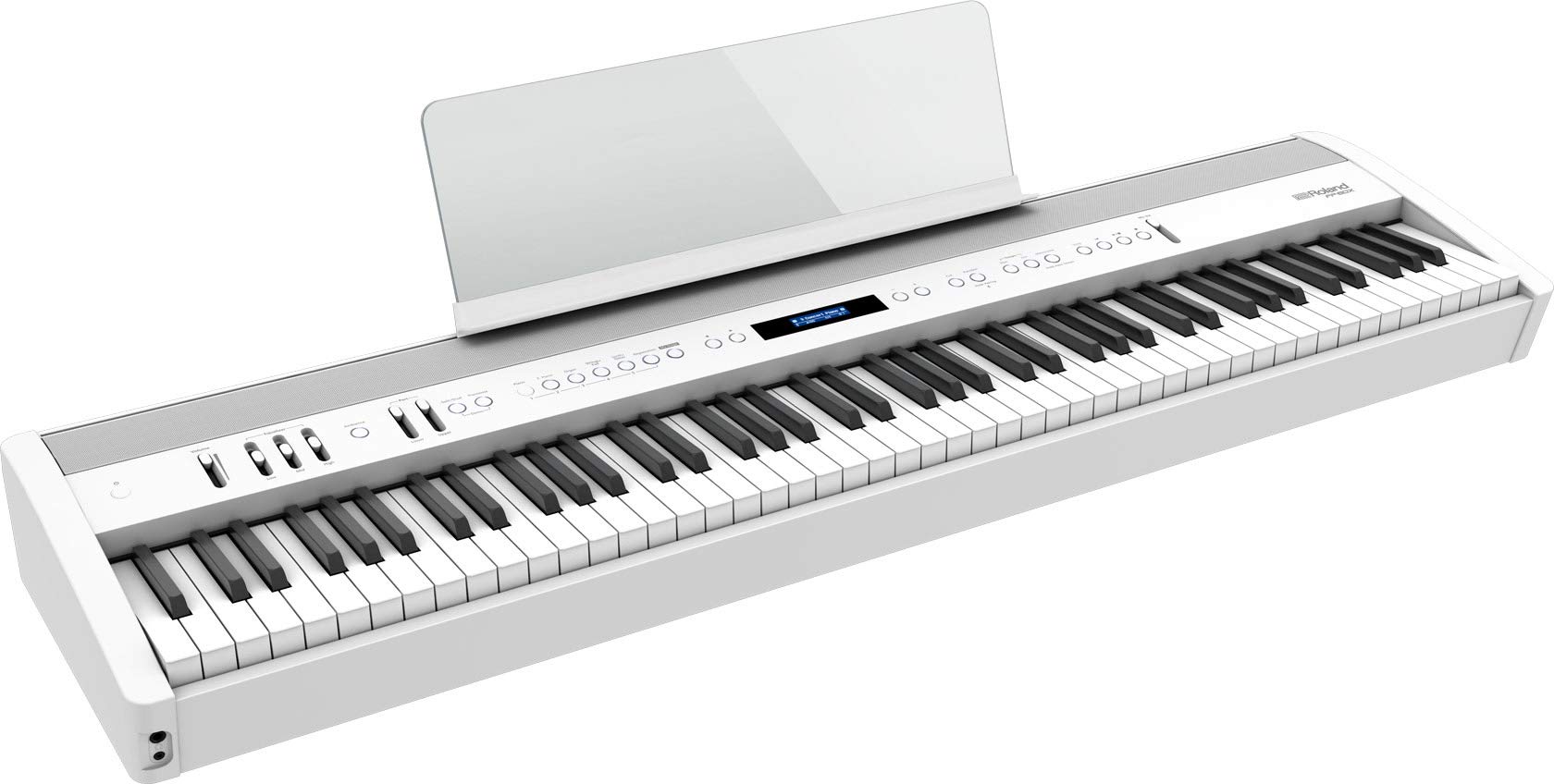 Roland FP-60X 88-Key Digital Piano - White Bundle with Adjustable Stand, Bench, Deluxe Sustain Pedal, Instructional DVD, Online Piano Lessons, and Austin Bazaar Polishing Cloth - White